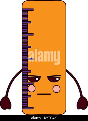 ruler angry school supplies kawaii icon image Stock Vector Image & Art ...