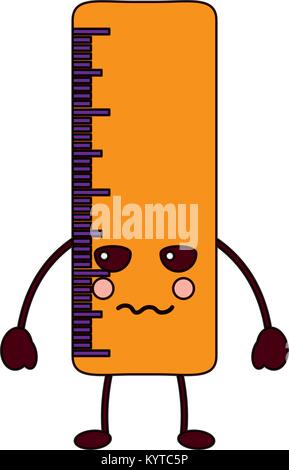 ruler angry school supplies kawaii icon image Stock Vector Image & Art ...