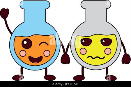 cartoon tube tests laboratory kawaii character Stock Vector Image & Art ...