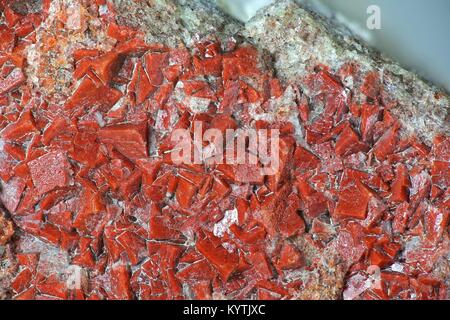 Rare red Fluorite crystals Stock Photo - Alamy
