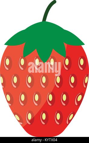 Icon Of Strawberry In Ui Colors. Flat Color Design. Vector Illustration ...