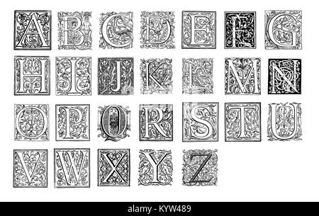 Old vintage letter monograms alphabet Stock Photo - Alamy