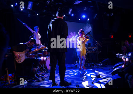 Band Knower with singer Genevieve Artadi performs during 2018 New York ...