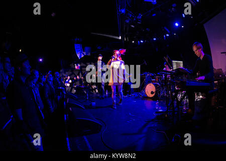 Band Knower with singer Genevieve Artadi performs during 2018 New York ...