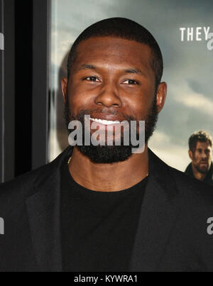 Actor Trevante Rhodes attends the world premiere of "12 Strong" at Jazz ...