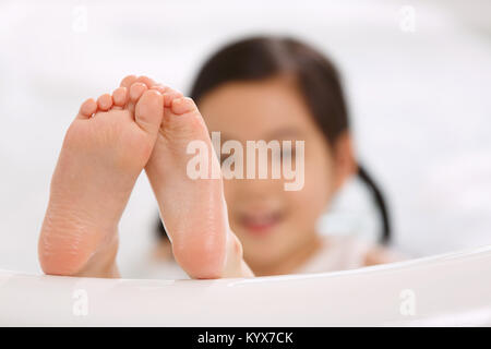 Washing of feet. Home foot care Bath for feet. Relaxing foot bath.Foot ...