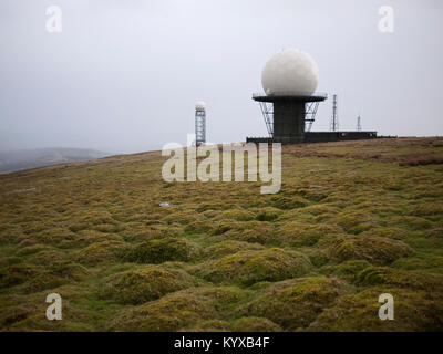 Radar tracking station on a top of the mountain Bolafjall west of ...