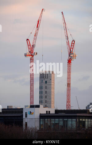 General view of the ITV headquarters in the London studios, South Bank ...