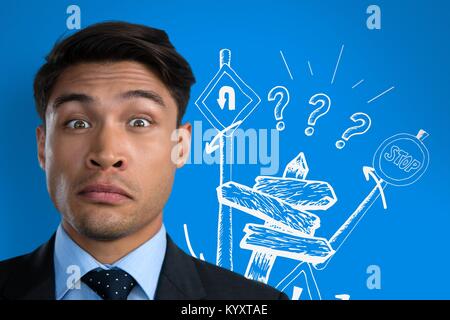 confused man drawing Stock Photo - Alamy