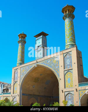 Tehran Grand Bazaar Shah Mosque Madrasa Portal Gate with People Stock ...
