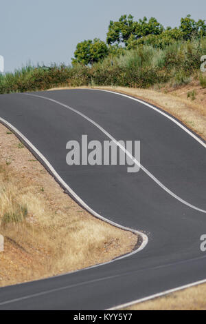 High slope road gradient change in the country Stock Photo - Alamy