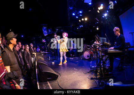 Band Knower with singer Genevieve Artadi performs during 2018 New York ...