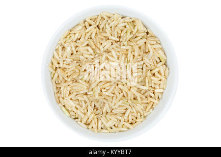 A bowl of rice grains isolated on white background Stock Photo - Alamy
