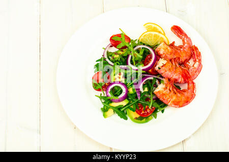 Fresh vegetable salad with shrimps. Studio Photo Stock Photo - Alamy