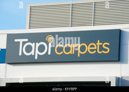 Tapi Carpets shop signage at the new Horizon Retail Park in Farnborough ...