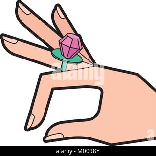 cartoon hand with diamond ring image Stock Vector Image & Art - Alamy