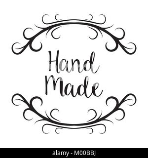 hand made handwriting emblem image Stock Vector Image & Art - Alamy