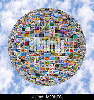 Big Multimedia Video Wall Sphere at tv screens showing living in the ...