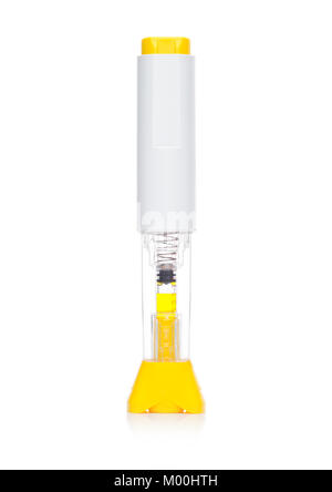 Medical syringe injection in pre-filled pen on white background Stock ...