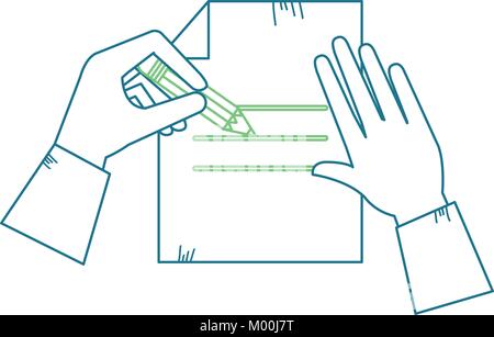 paper document with hand writen vector illustration design Stock Vector ...