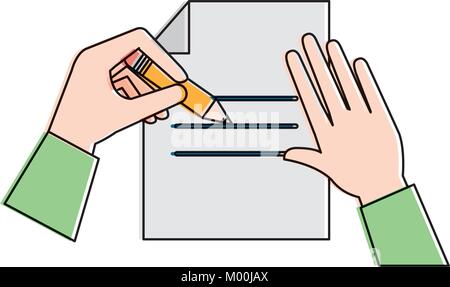 paper document with hand writen vector illustration design Stock Vector ...