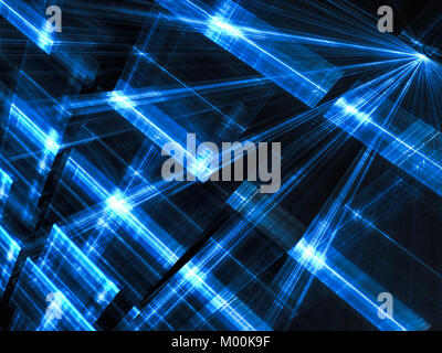 Dark abstract lights effects sci-fi tunnel 3d illustration background ...