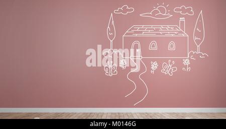 home drawing on wall Stock Photo - Alamy