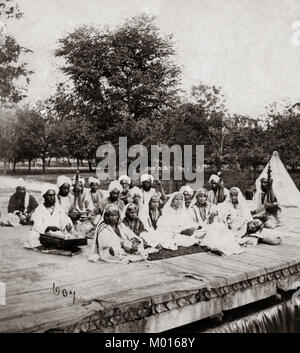 Group of nautch girls, musicians, Kashmir, India, 1860's Stock Photo ...