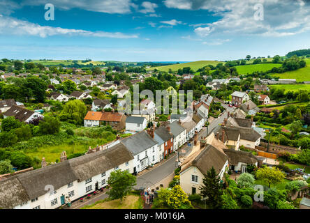 An aerial view of the West Devon village of Bratton Clovelly Stock ...