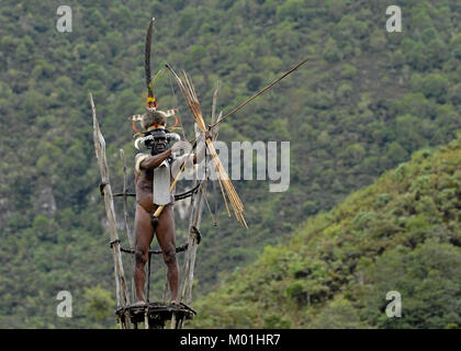 Chief Yali of the Dani tribe, Baliem Valley, Papua, Indonesia Stock ...