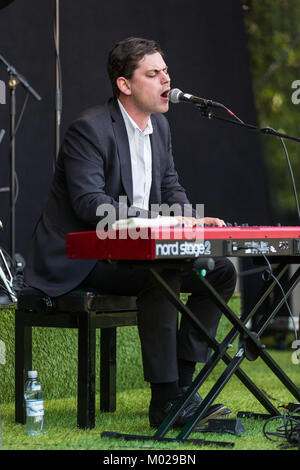 The American singer, songwriter and musician Luke Elliot performs a ...