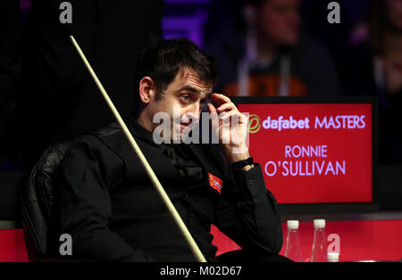 Ronnie O'Sullivan waits for the start of another frame during his match ...