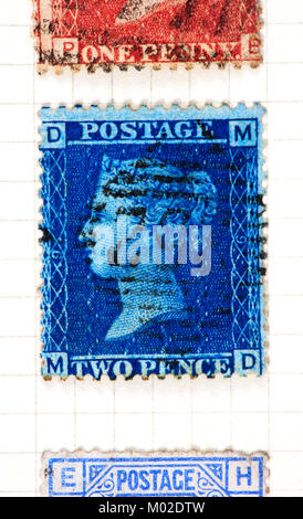 Two pence blue postage stamps Stock Photo - Alamy