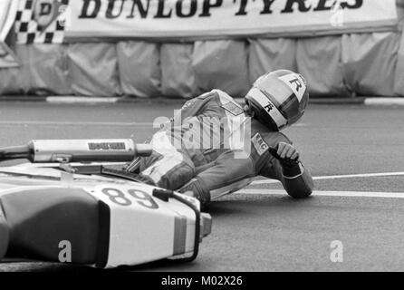 Tony Rutter takes a fall from his Ducati at Quarterbridge in Formula 1 ...