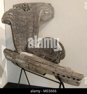 This canoe prow, splash board (rajim), and end panel (tabuya) are ...
