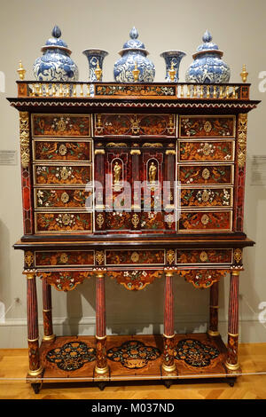 Cabinet on stand by Pierre Gole, Paris, c. 1665, ebony, kingwood, etc ...