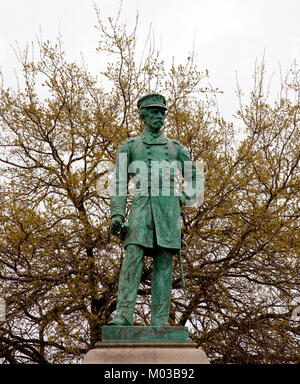 Rear Admiral Raphael Semmes of Confederate Navy with Confederate flag ...