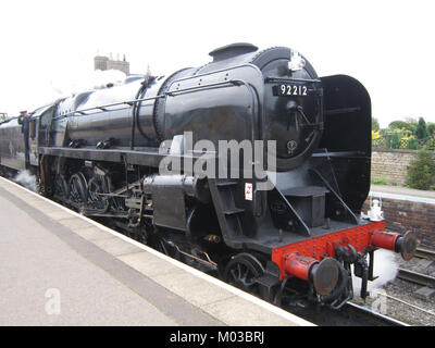 BR Standard Class 9F 92212 prepares to leave Loughborough Stock Photo ...