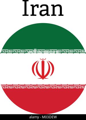 Flag of Iran. Round glossy badge Stock Vector Image & Art - Alamy