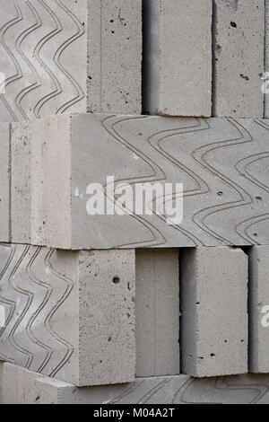 Stack of lightweight thermal building blocks semi abstract background ...