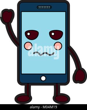 angry cellphone kawaii icon image Stock Vector Image & Art - Alamy