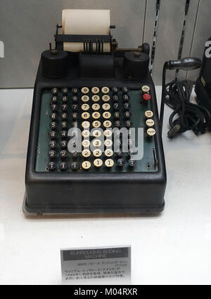 The Burroughs adding machine, displayed at the Ridai Museum of Modern ...