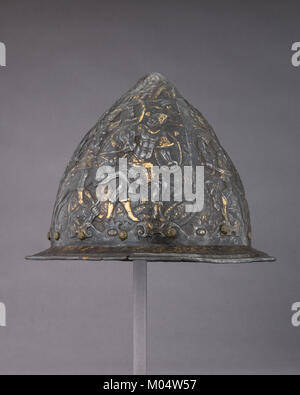 The 'Cabasset' is a historical helmet displayed at the Metropolitan ...