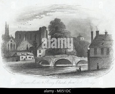 Brecon Castle & Priory Church, from Usk bridge Stock Photo - Alamy