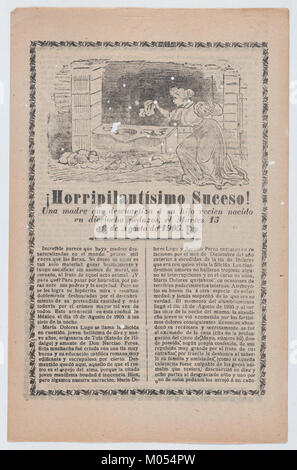 This broadsheet by José Guadalupe Posada depicts a young boy mourning ...