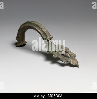 The bronze handle of a hydria, an ancient Greek water jar, dating back ...