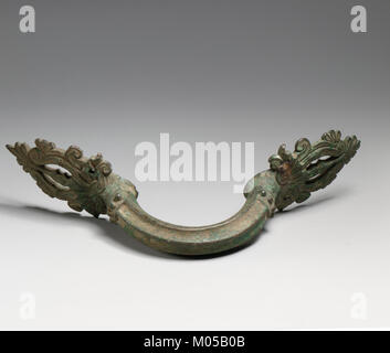 The bronze handle of a hydria, an ancient Greek water jar, dating back ...