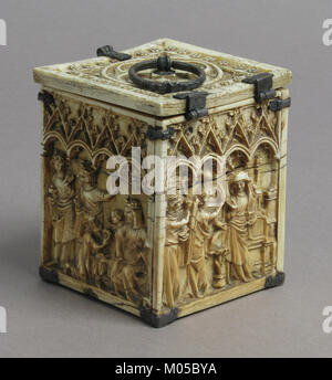 This artifact, a box depicting scenes from the Infancy of Christ, is ...