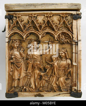 This box, part of the MET collection, depicts scenes of an emperor ...