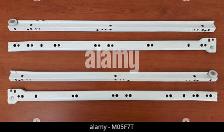 Bottom mounting wheel drawer slide rails, measuring 50 cm, are used for ...
